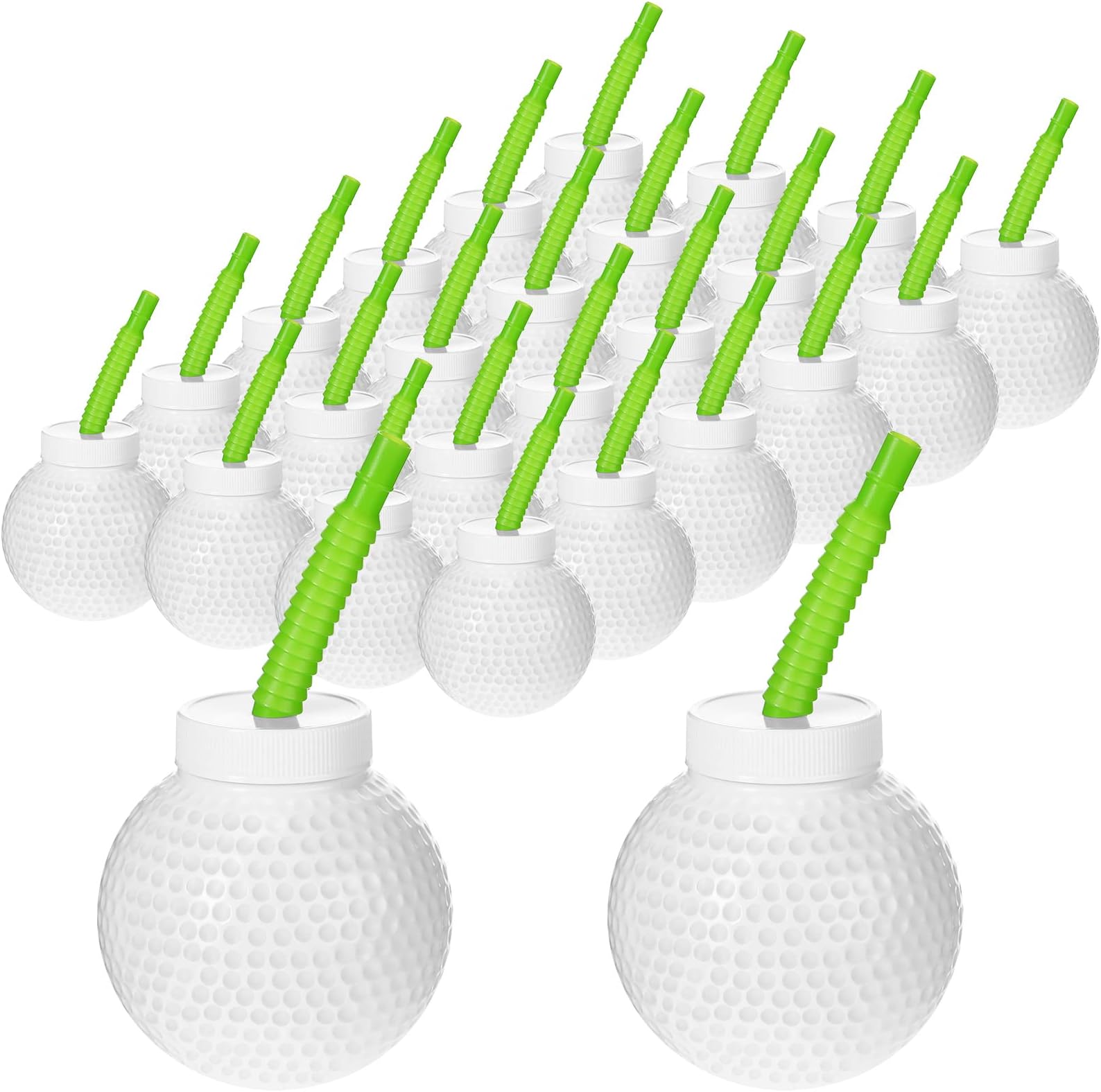 Amazon.com: Sumind 24 Set Golf Ball Cups with Straws and Lids, 10 oz ...