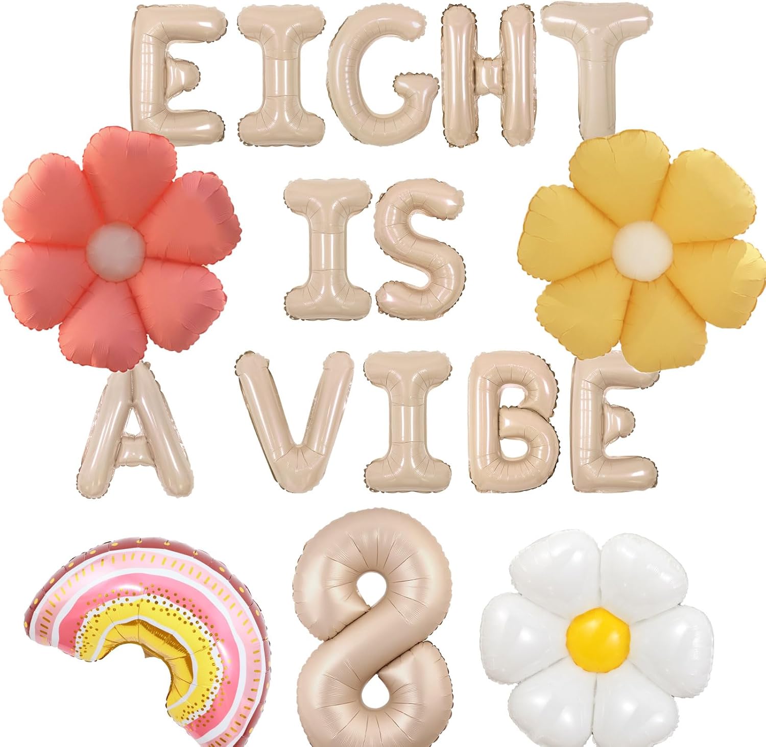 Amazon.com: Wonmelody Eight Is A Vibe Birthday Party Decorations ...