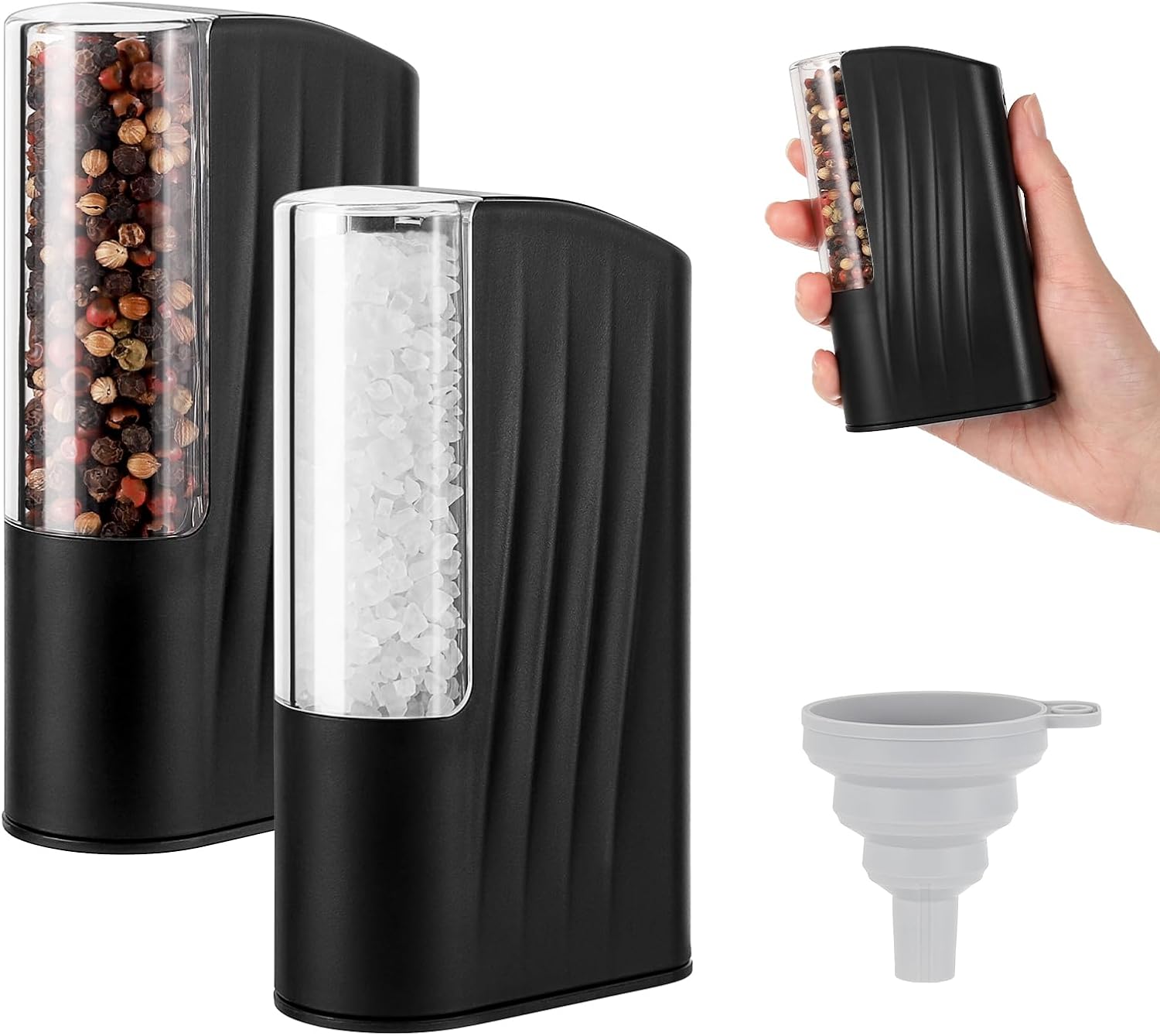 Amazon.com: VEVOK CHEF Electric Salt and Pepper Grinder Set Mini Pepper ...