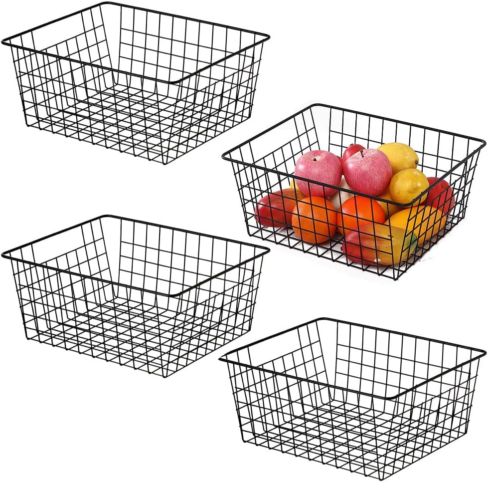 Amazon.com: Aeggplant Kitchen Wire Baskets Farmhouse Decor Metal Food ...