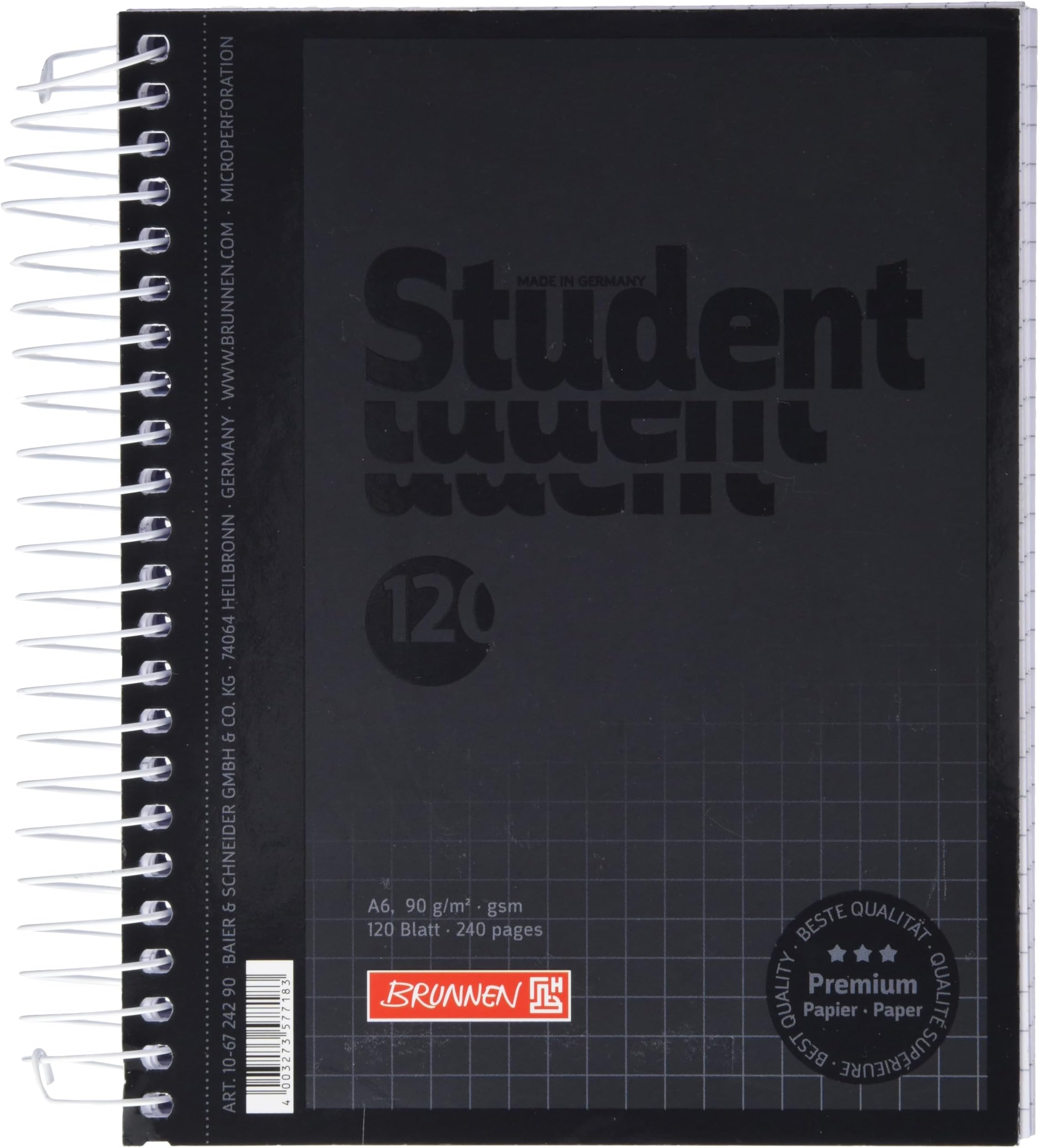 Brunnen 1067951 Notizblock / Collegeblock Student (A5, liniert, 70 g/m² ...