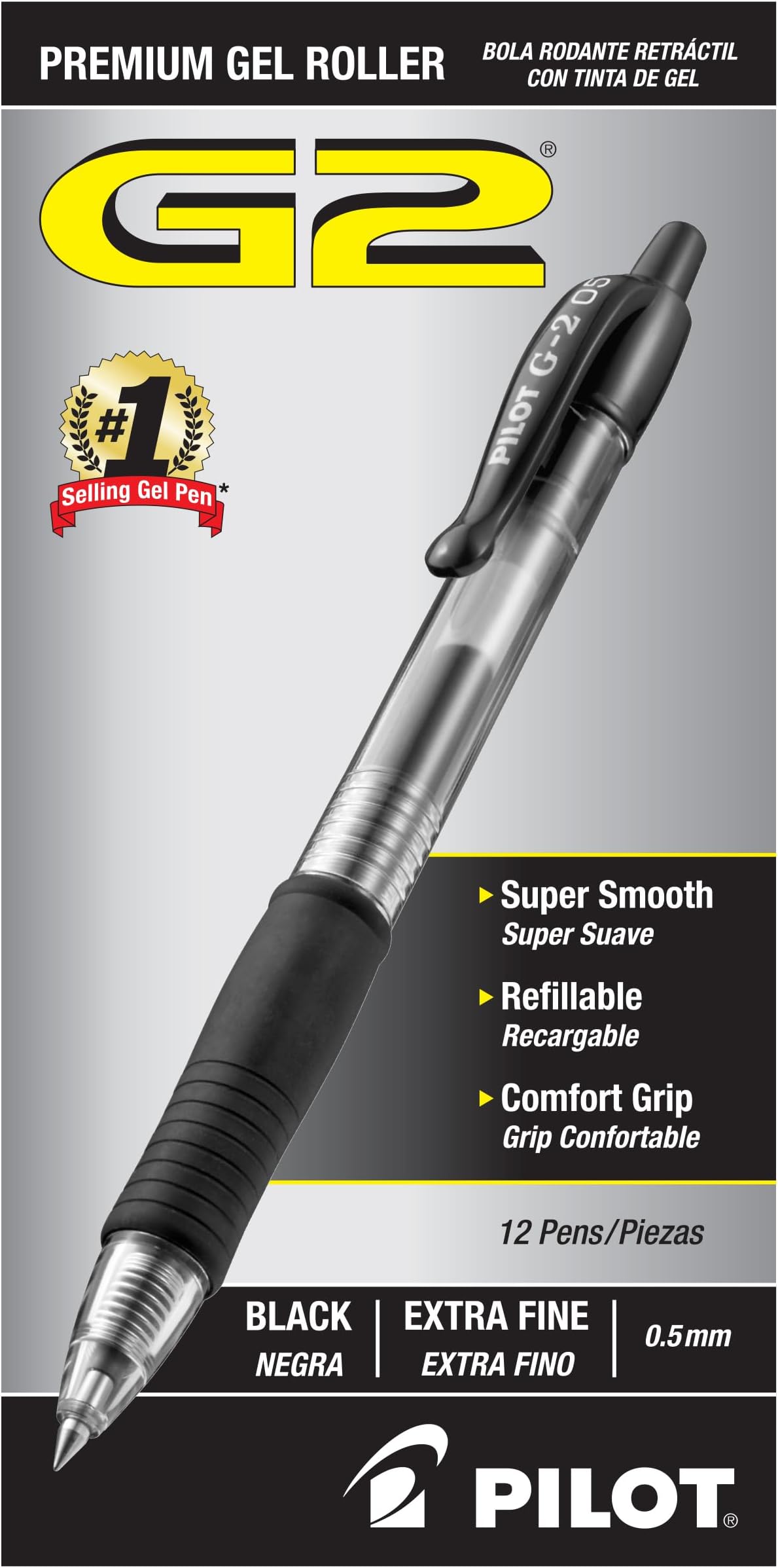 Pilot G2 Retractable Premium Gel Ink Roller Ball Pens, Extra Fine Point ...
