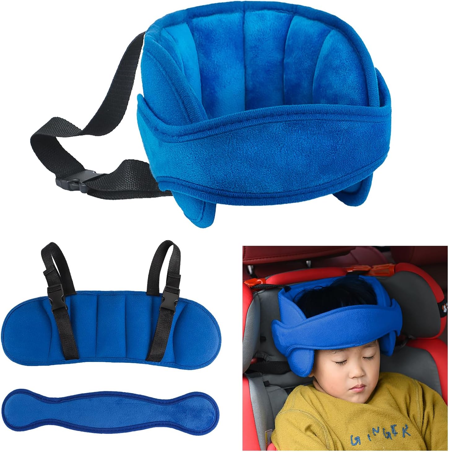 Kids Car Seat Travel Head Support Adjustable Toddler Headrest Support ...