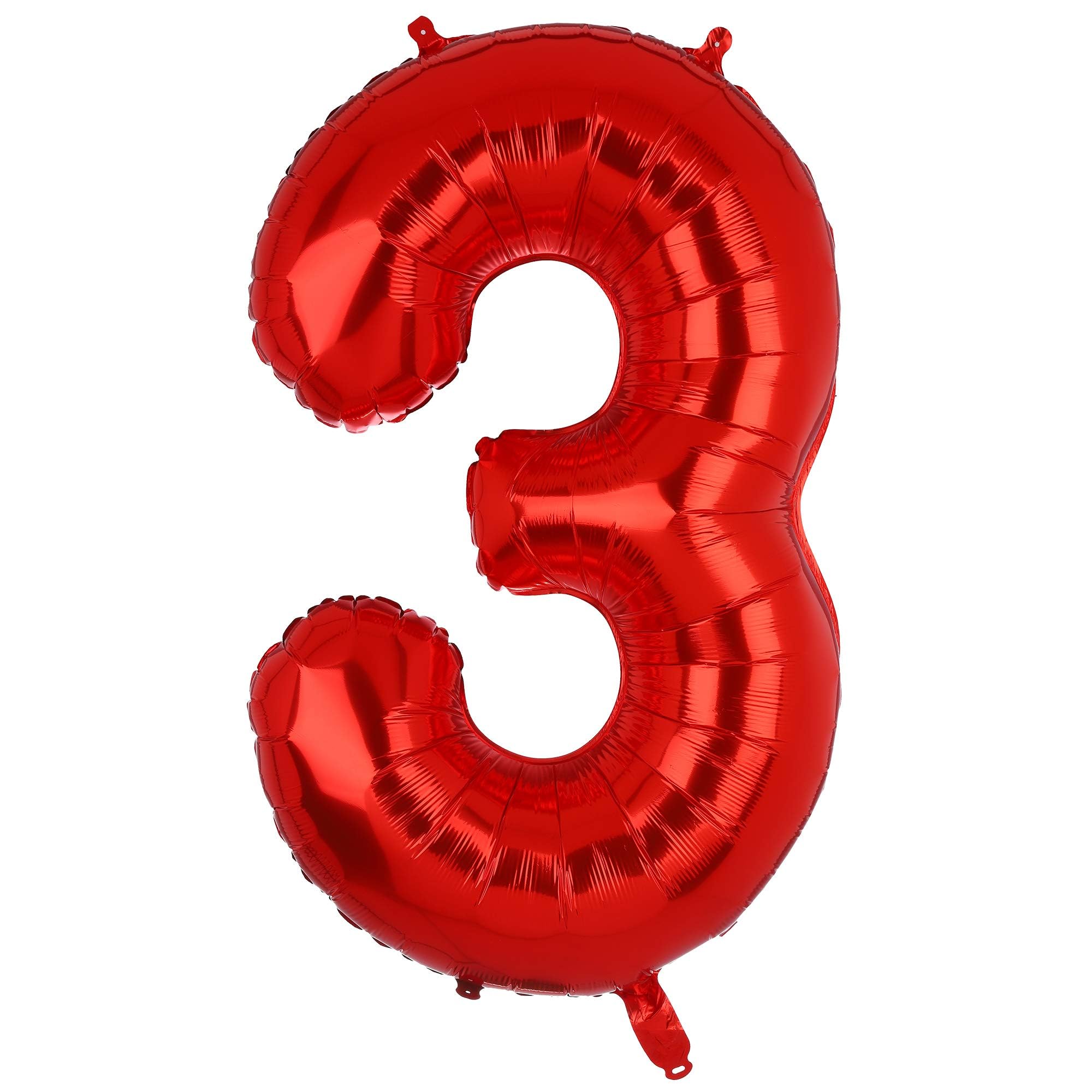 Amazon.com: 40 Inch 3 Red Number Balloons Mylar Foil Helium Digital ...