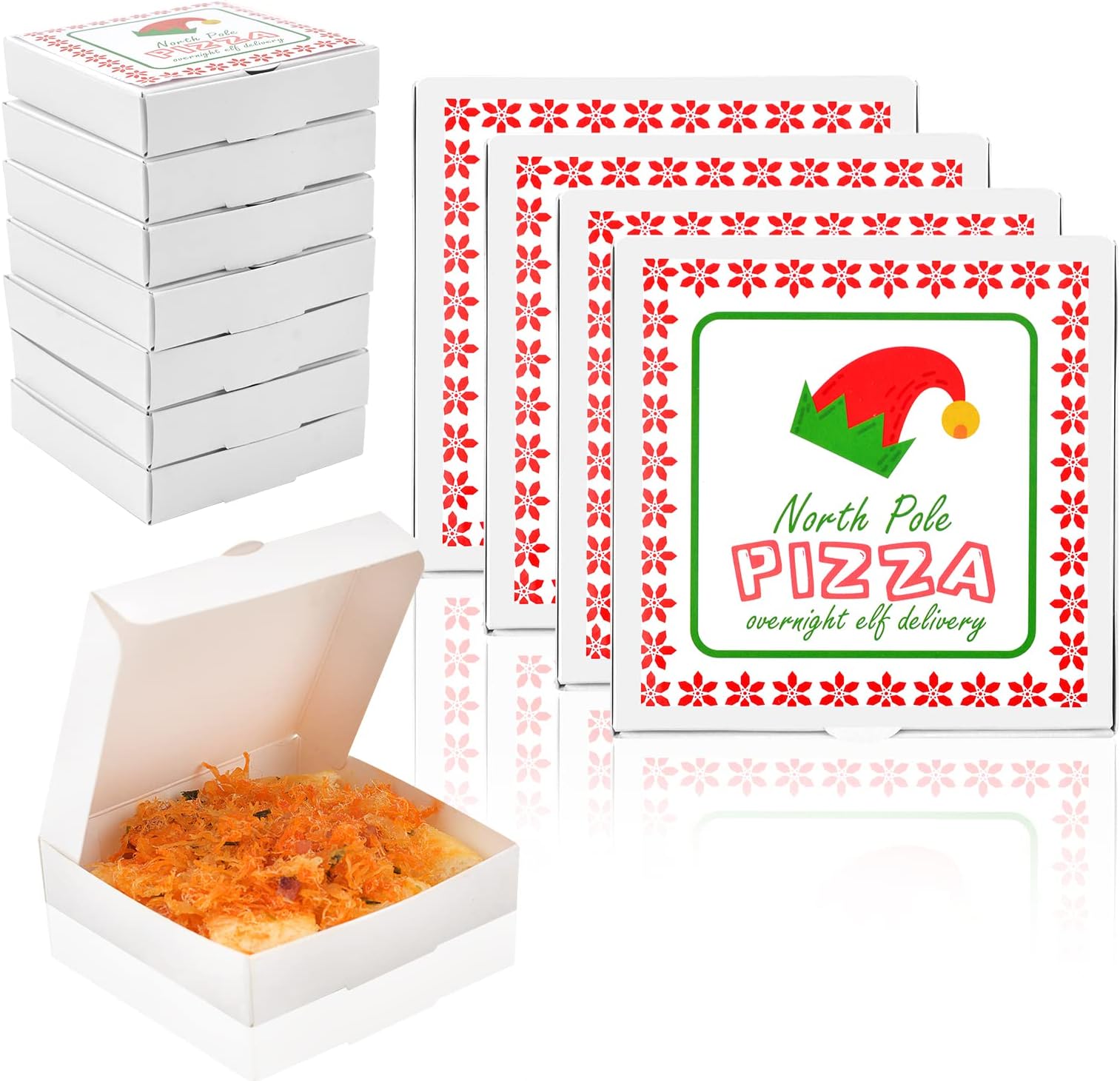 Amazon.com: 50 Pcs Mini Pizza Box Valentine Square Cardboard Mini Pizza ...