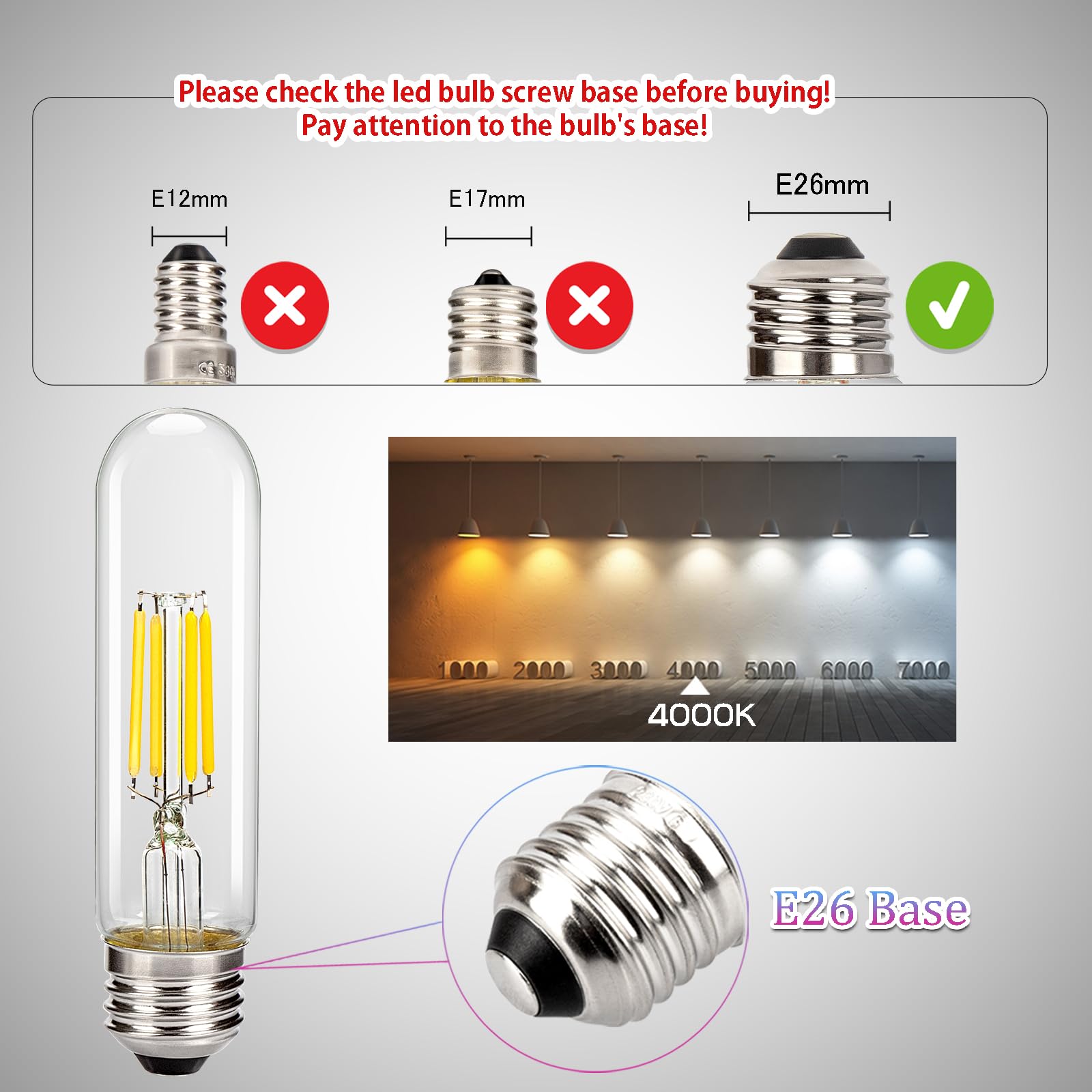 Snapklik.com : Leadleds Dimmable LED Edison Bulbs 40 Watt Equivalent ...