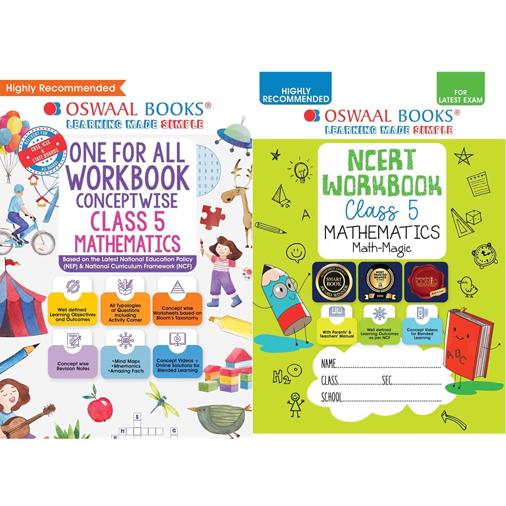 Oswaal One For All Workbook, Class-5, Mathematics (Latest) & Oswaal ...