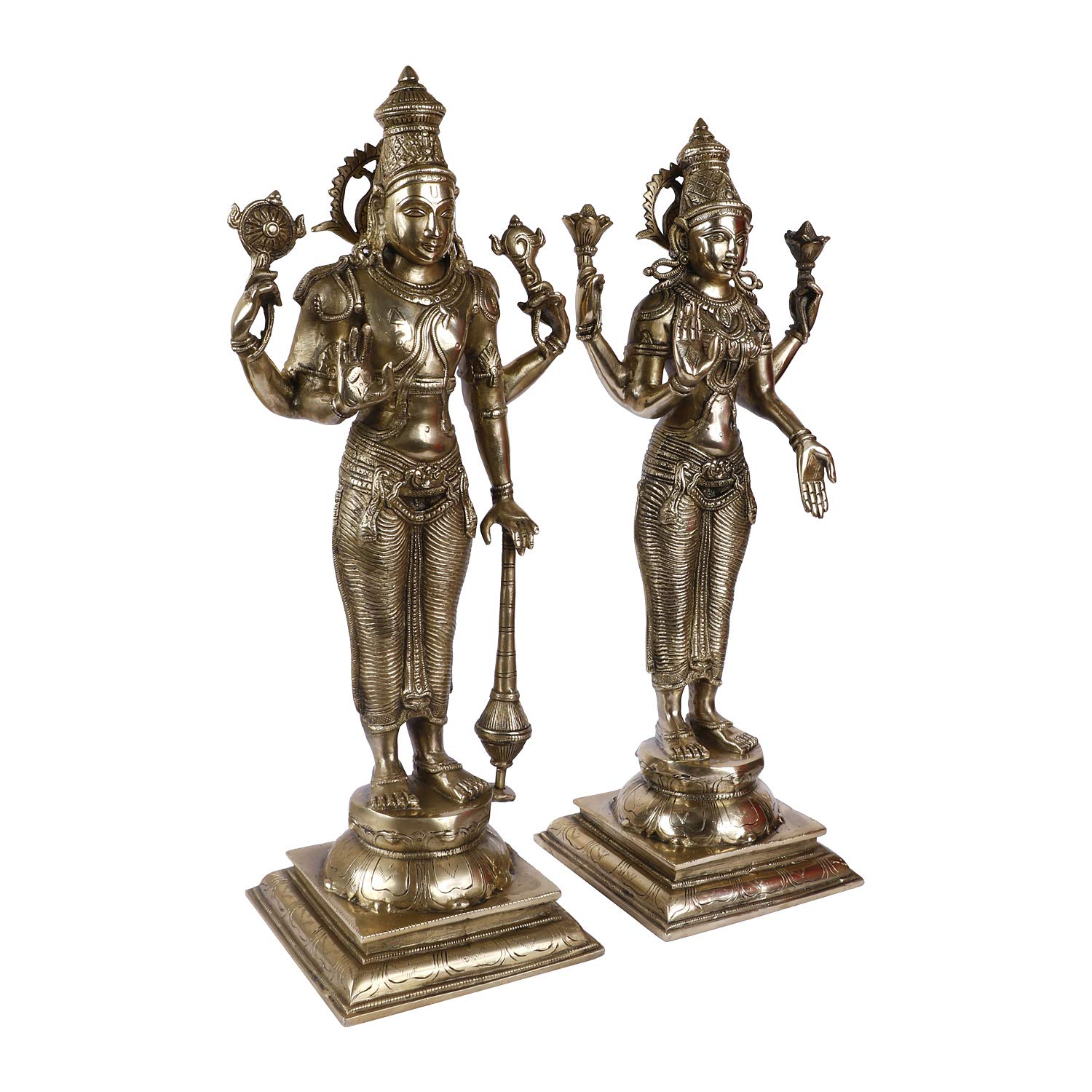Buy Kartique Brass Vishnu Laxmi Murti Lord Bhagwan Vishnu Narayan ...