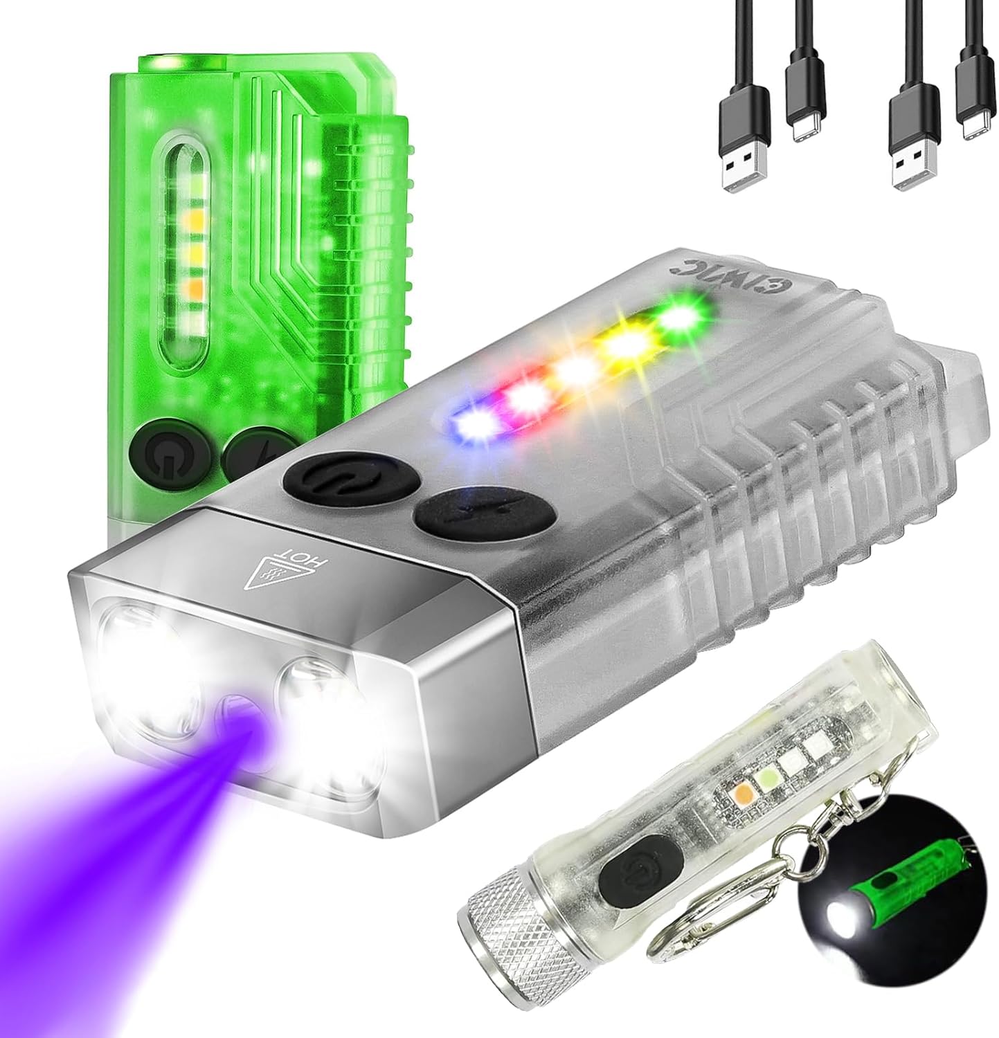 Keychain Light 1000 Lumens, IPX4 Waterproof, Rechargeable Mini EDC ...