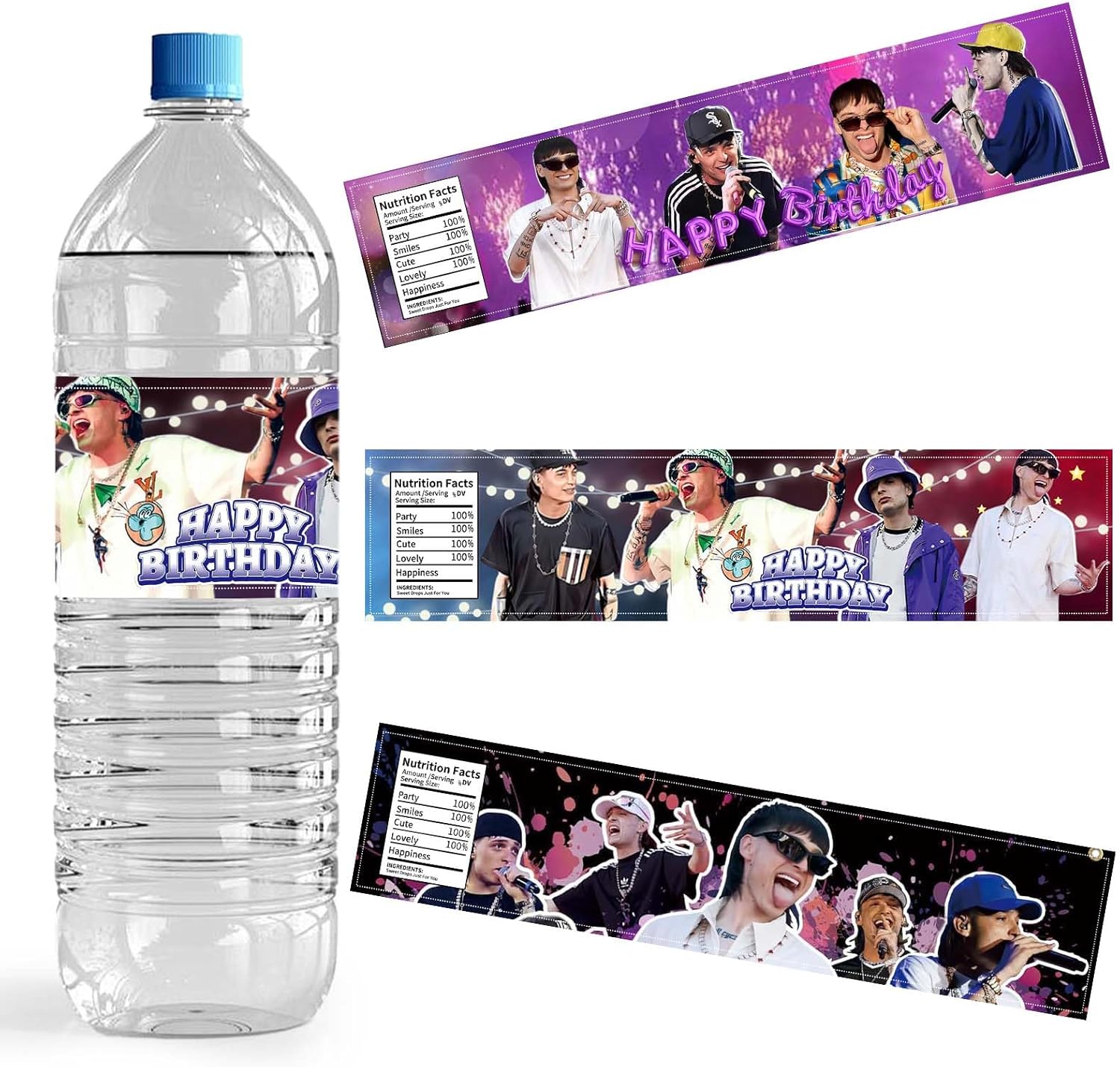 Amazon.com: Nzpost 24Pcs Singer Party Water Bottle Labels Party ...