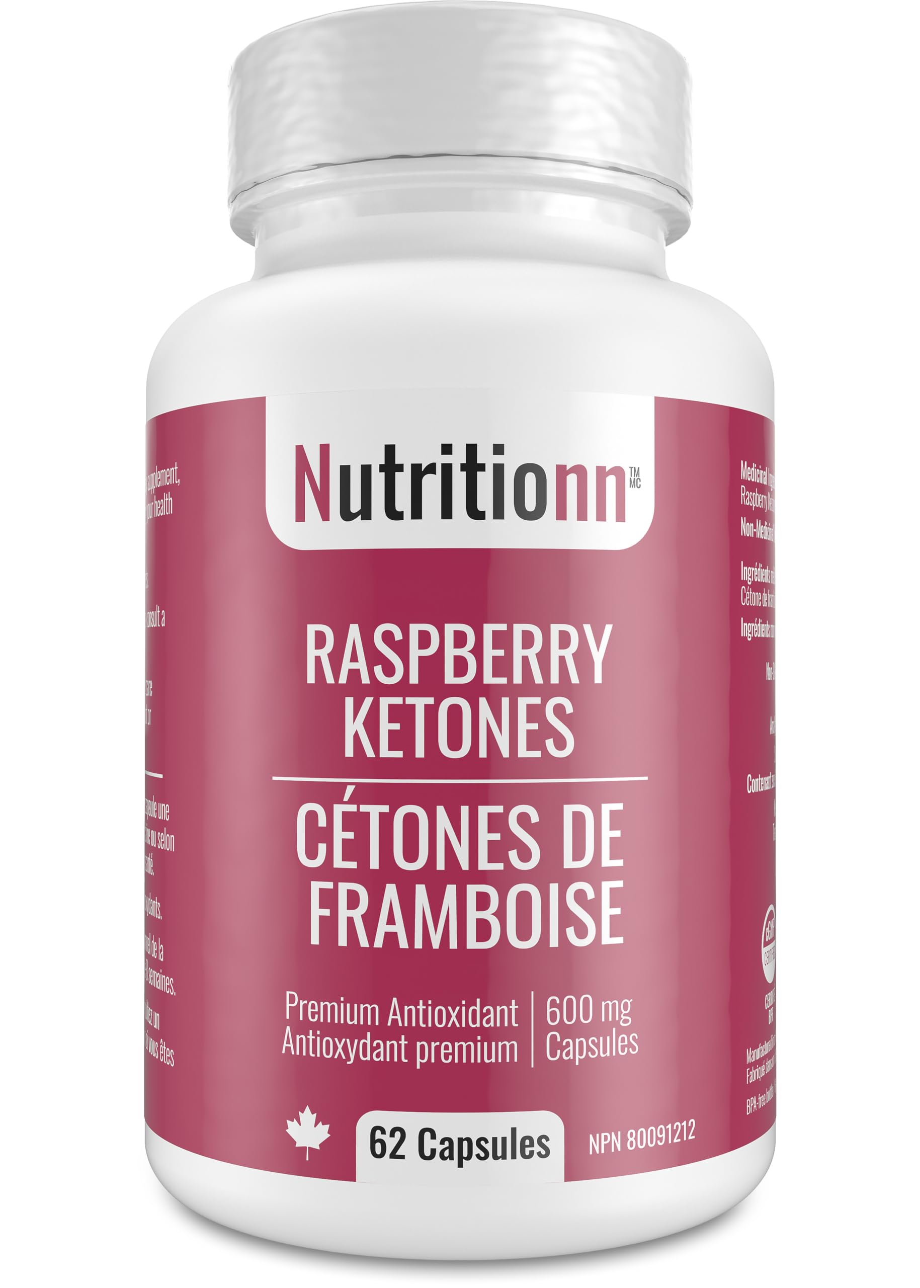 Raspberry Ketones by Nutritionn - 600 mg Capsules - Premium, 100% Pure ...