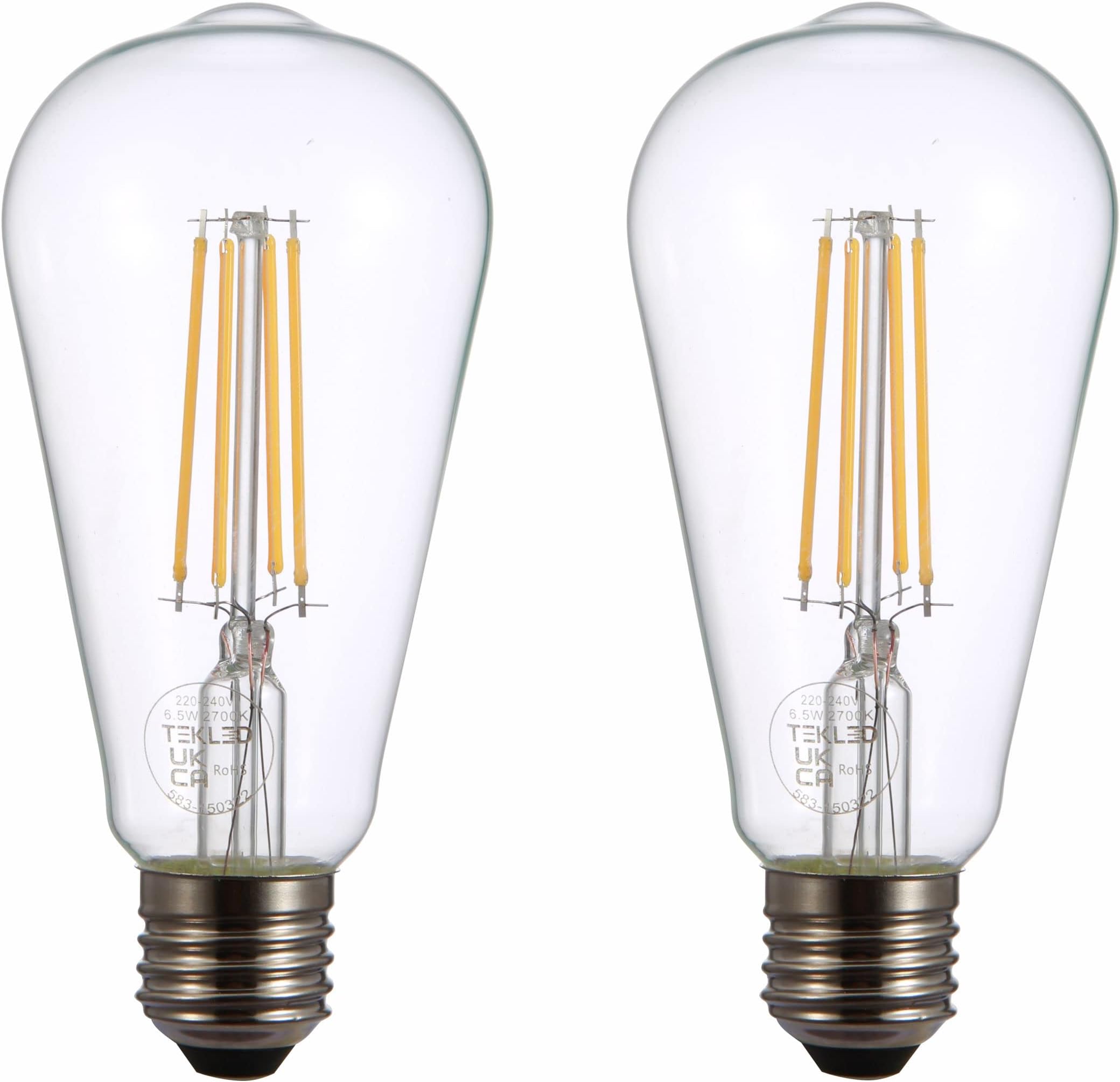 TEKLED® ST64 Filament Vintage DIMMABLE LED Bulbs | E27 Edison Screw ...