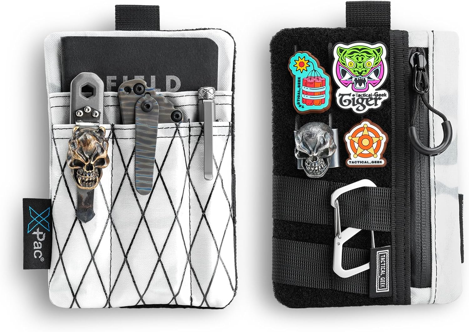 TACTICAL GEEK EXT12 White Pocket Organizer, Lightweight EDC Puch ...
