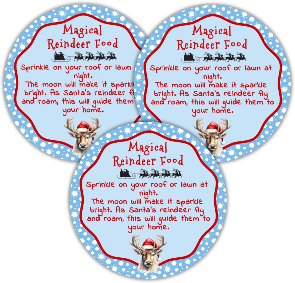 Amazon.com: 40 Christmas Magic Reindeer Food Stickers, Tags, Labels ...