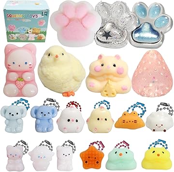 Amazon.com: 19pcs Squishy Pack,Fidget Toys Kit,Include Squishies Party ...