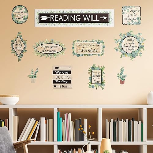 Teling 14 Eucalyptus Reading Posters for Classroom Library Decorations ...