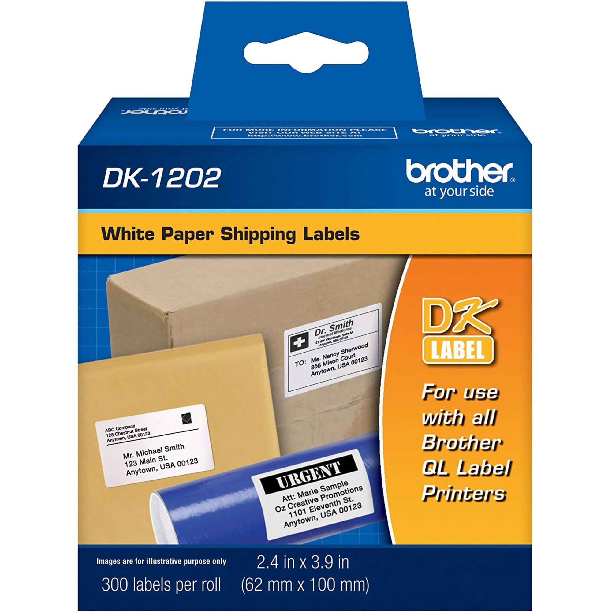 Brother BRT-DK1202 DK Series White Shipping Paper Adhesive Label (Pack ...
