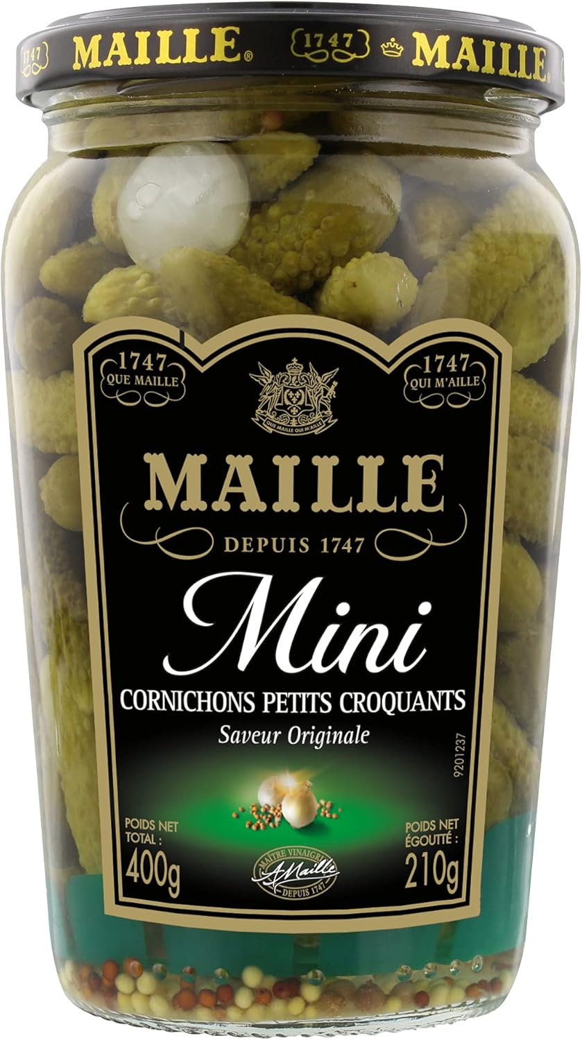 Maille Cornichons Mini Saveur Originale, Le bocal de 210g net égoutté ...