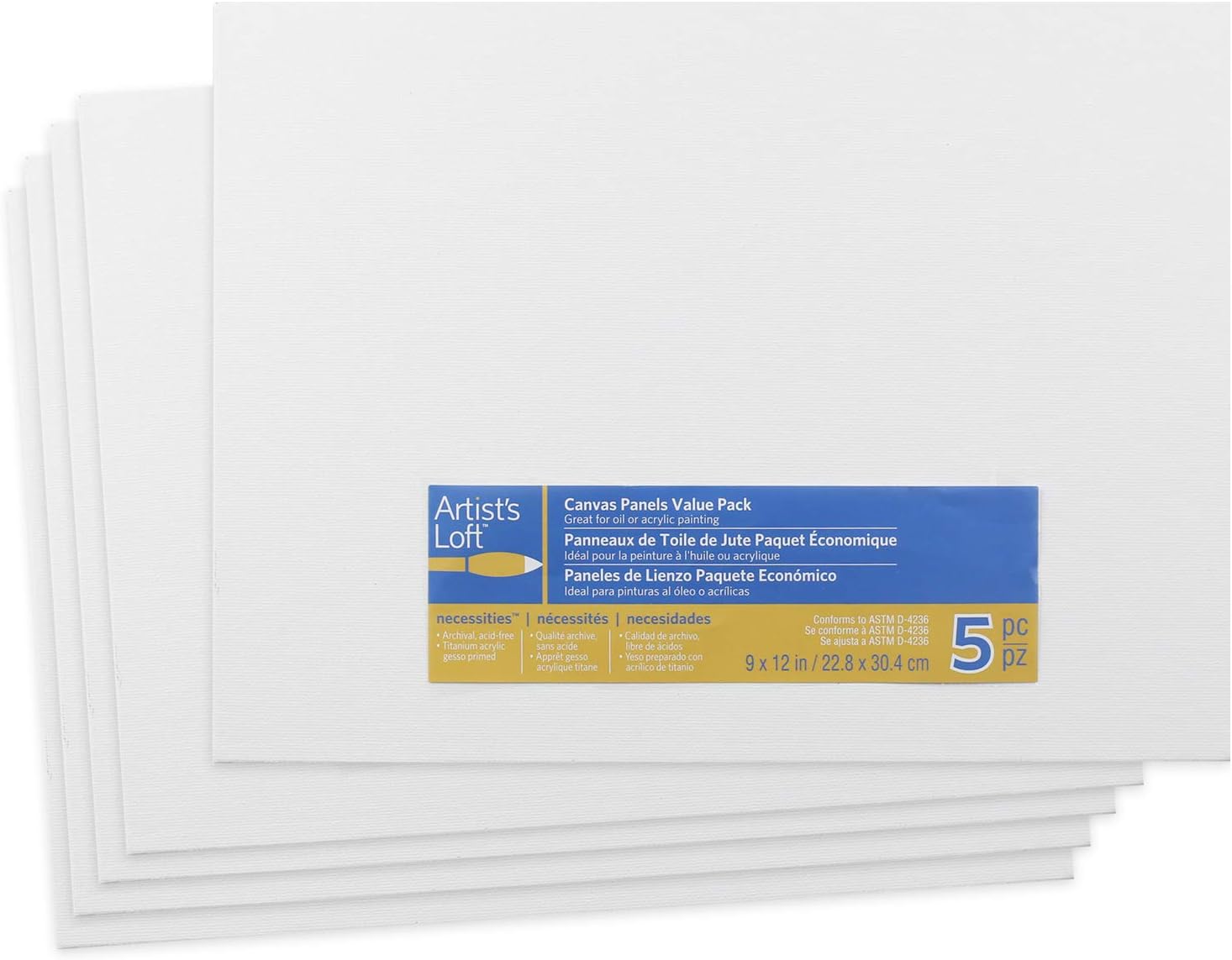 5 Count 9 x 12 Canvas Panels by Artist’s Loft – BigaMart