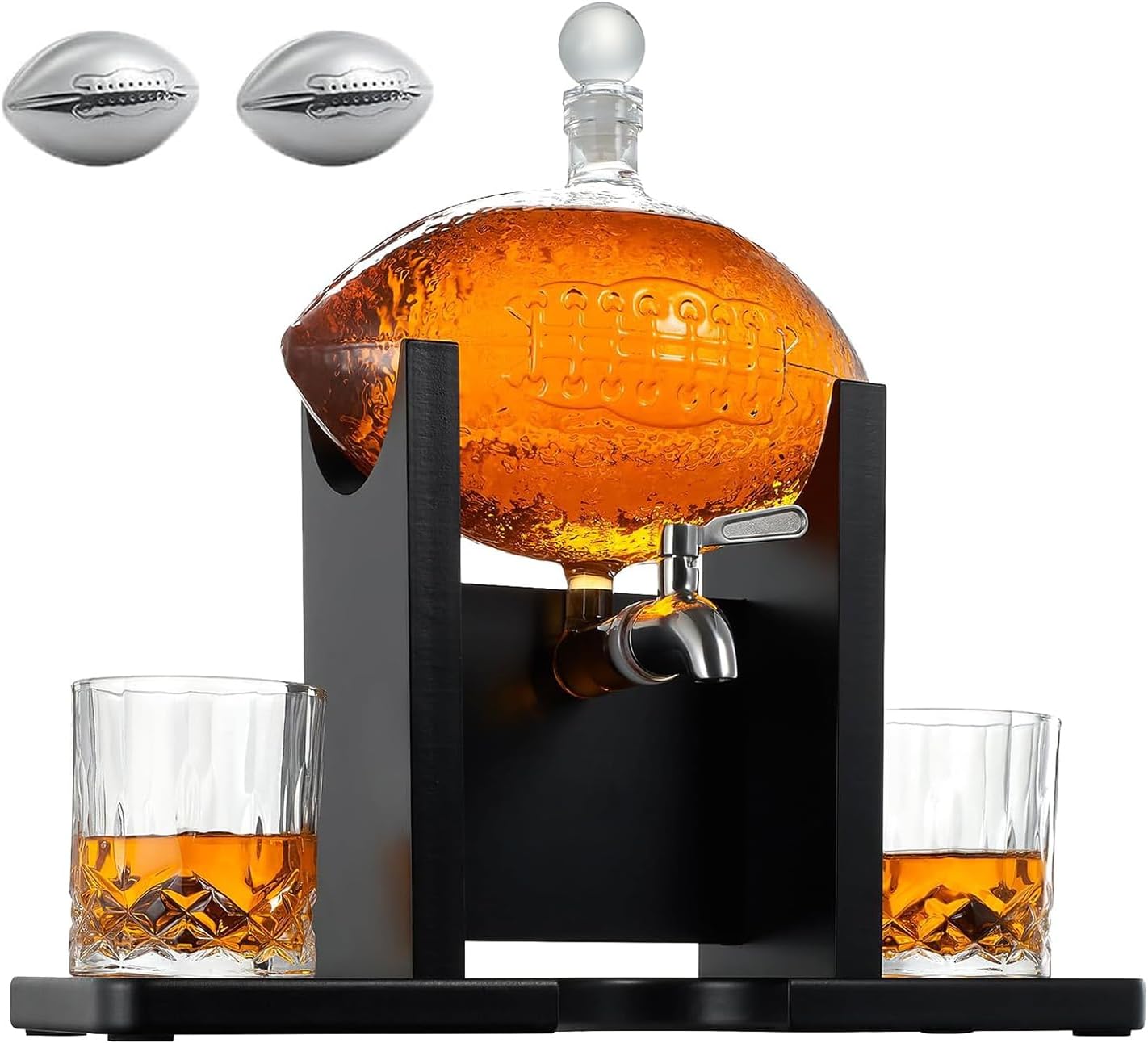 Amazon.com | Football Whiskey Decanter Set – 750ml Helmet Decanter with ...
