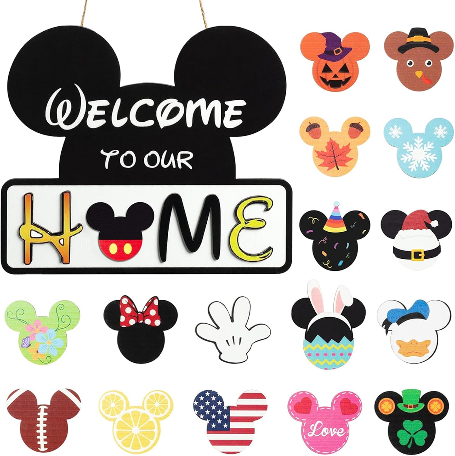 Amazon.com: Miushion Cute Mouse Welcome Sign for Front Door ...
