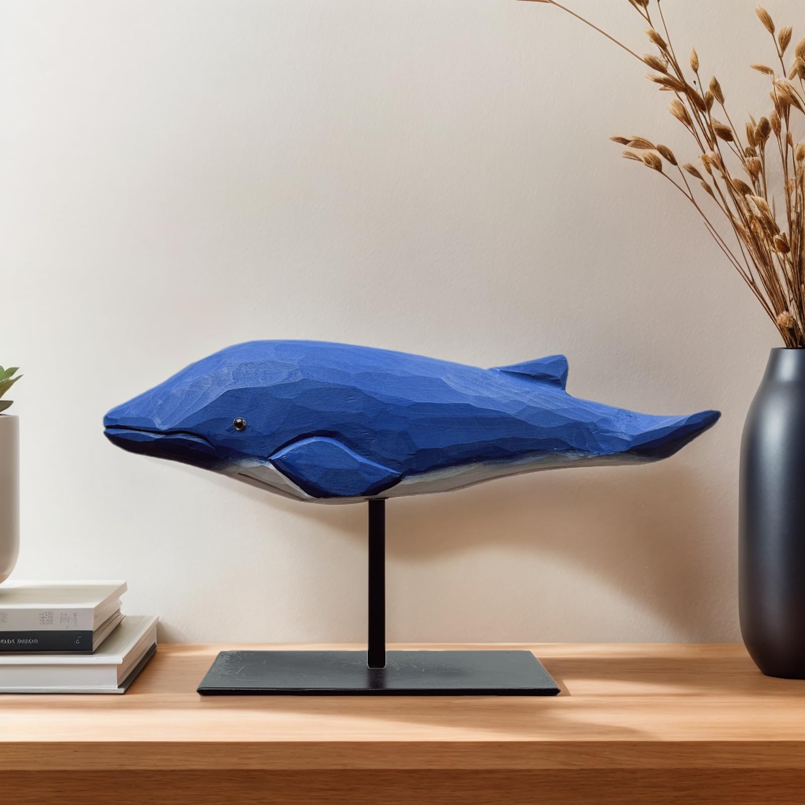 Amazon.com: DONZIKLE Wooden Whale Statue Nautical Decor for Home ...