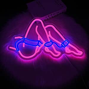 Whfobfe Lady Neon Sign Women Led Neon Lights Signs for Wall Decor USB ...