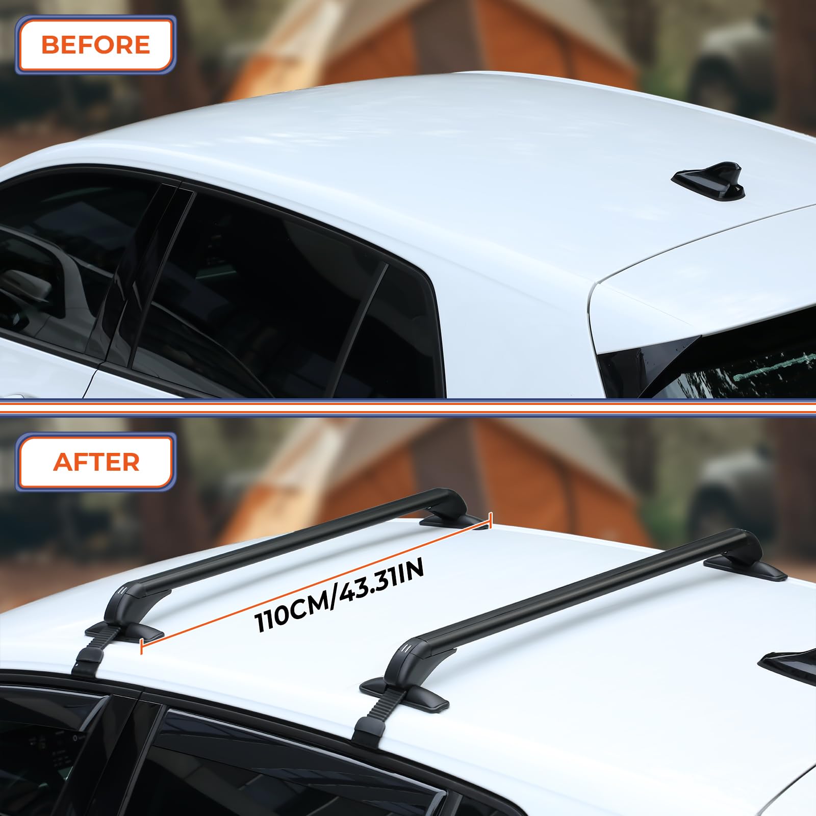 Snapklik.com : GEARZAAR Cross Bars Car Roof Rack 110CM- Universal Roof ...