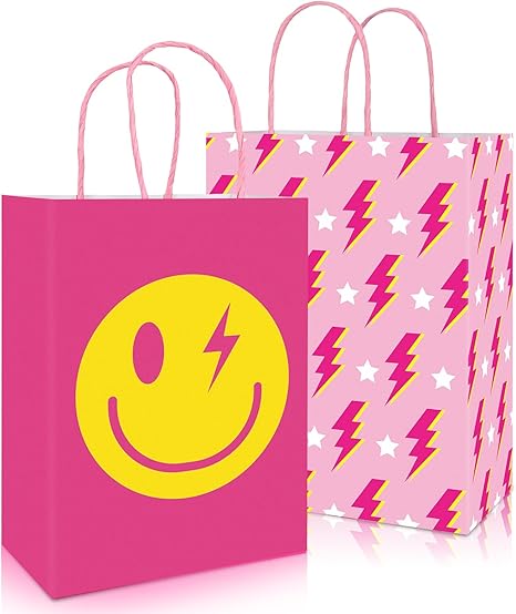 Amazon.com: JarThenaAMCS 24Pcs Preppy Party Favor Bags Hot Pink Smile ...
