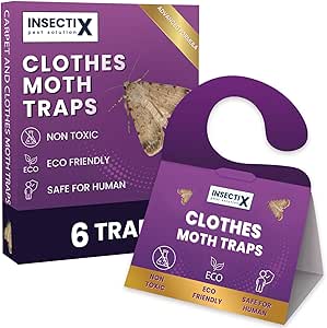 Premium Clothes Moth Monitoring Traps – 6 Pack Non-Toxic, Odourless ...