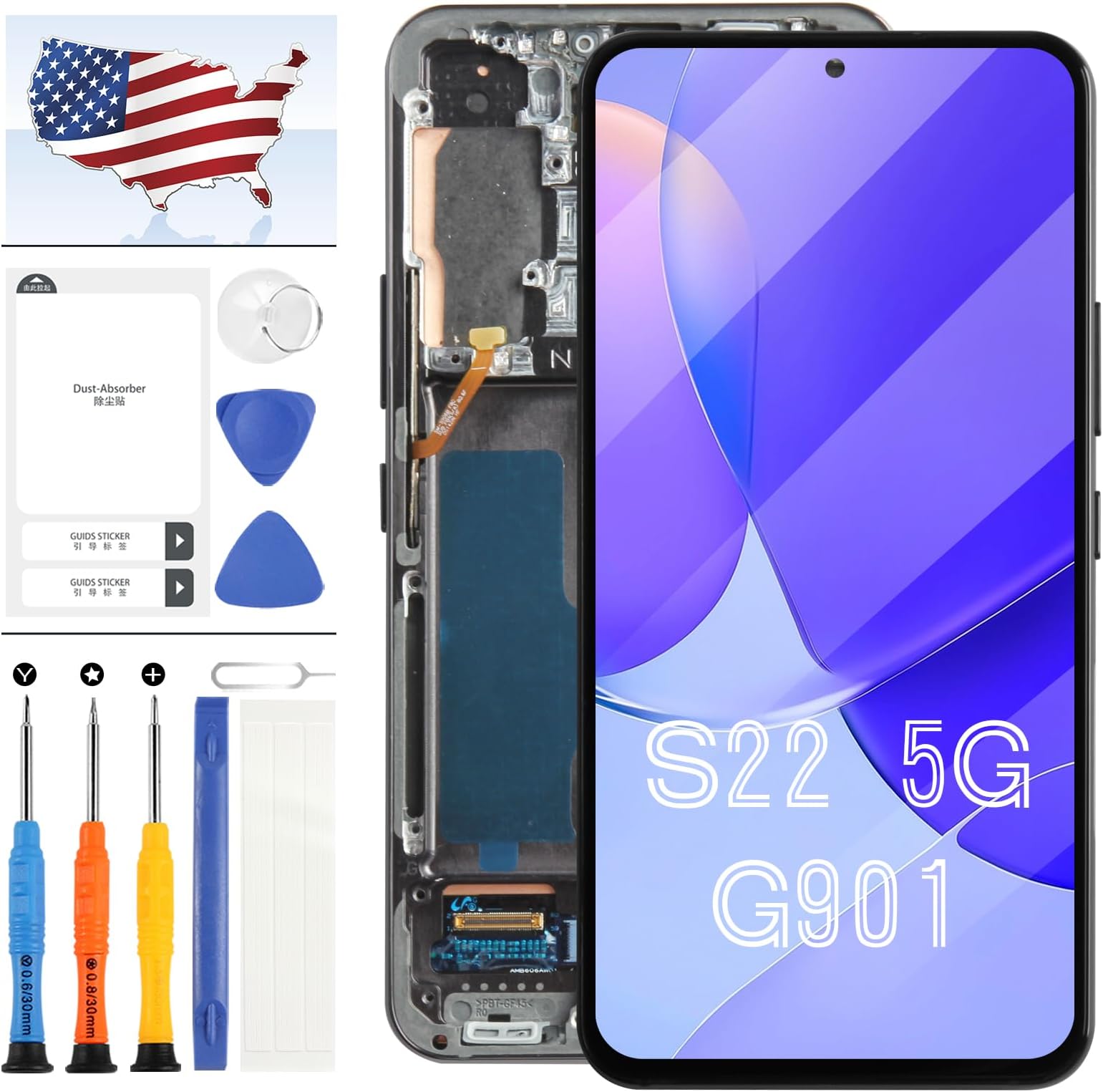 Amazon.com: AMOLED for Samsung Galaxy S22 5G Screen Replacement Kit for Samsung Galaxy S22 LCD ...