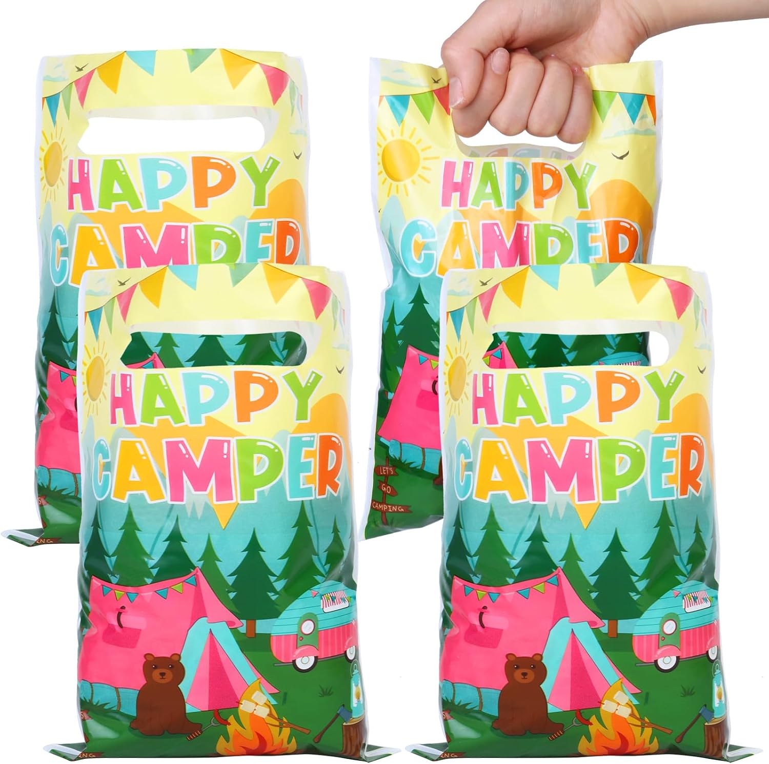 Amazon.com: Serencatcher 50pcs Camping Party Favors Bags, Girls Camping ...
