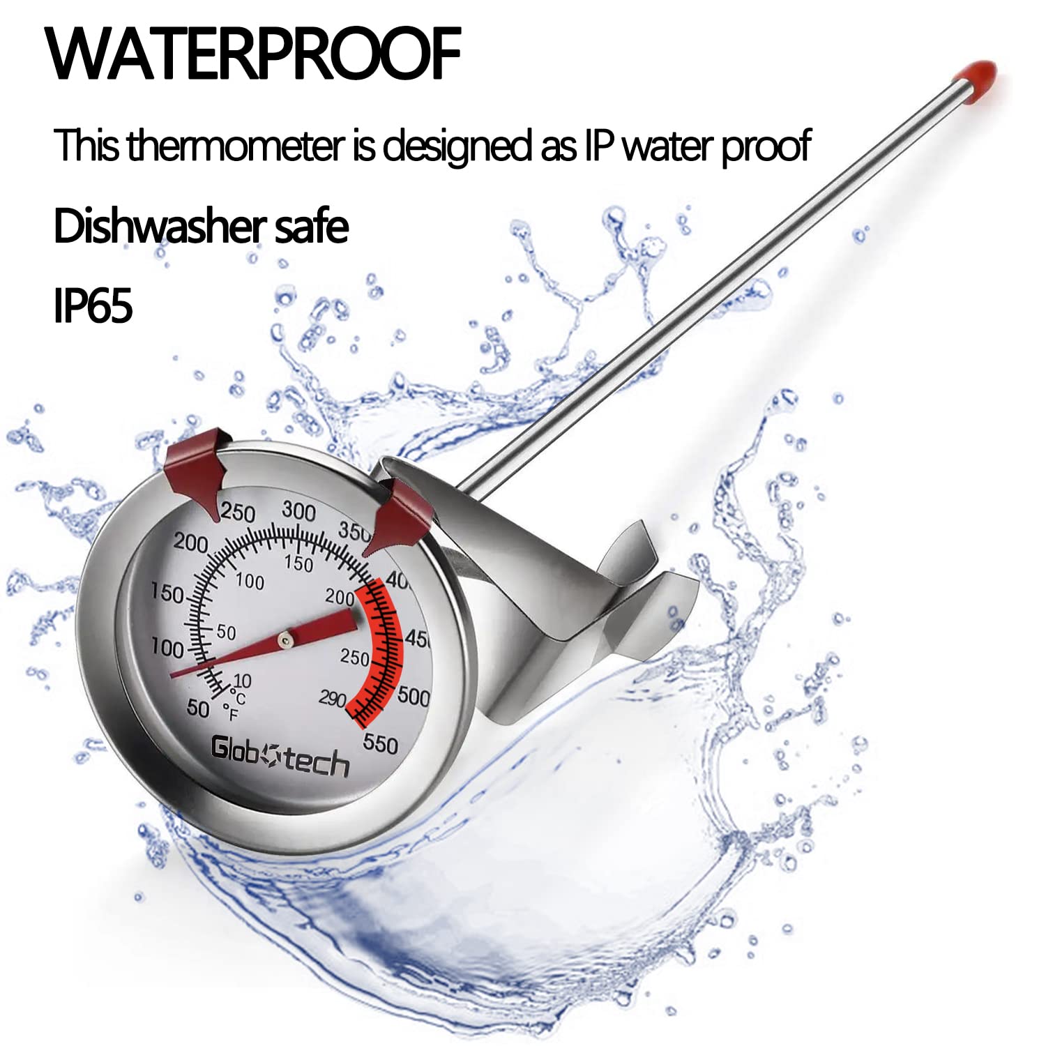 Snapklik.com : Water Proof 2" Dial Deep Fry Thermometer, Stainless ...