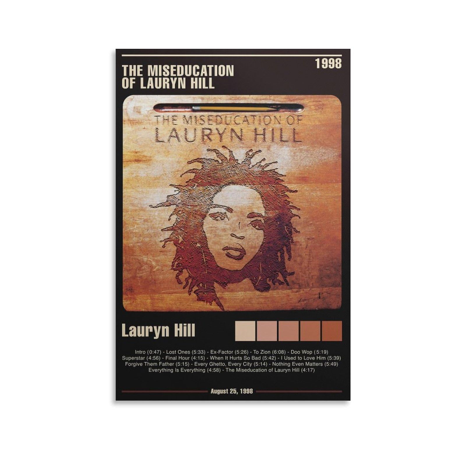 Amazon.com: PFFLKPL The Miseducation of Lauryn Hill Album Poster Lauryn ...