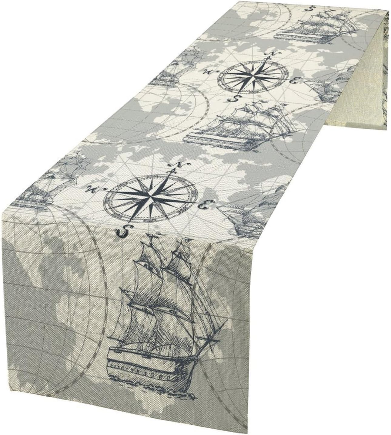 Amazon.com: Nautical Sailboat Table Runner Vintage Adventure Coastal ...