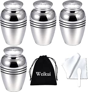 Amazon.com: Silver Beautiful Small Mini Keepsake Urn for Human or Pet ...