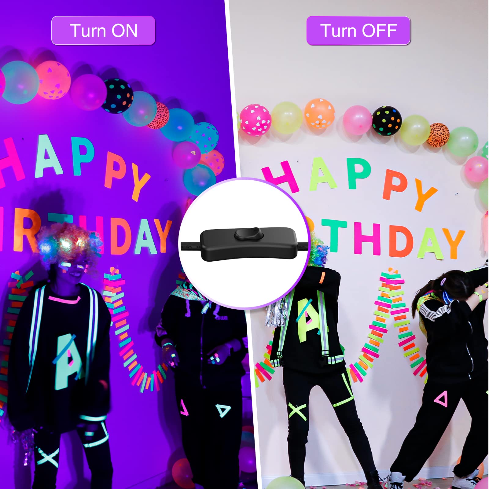 Lamvip 36W LED Black Light Bar, Blacklight Bars Black Lights with Plug ...