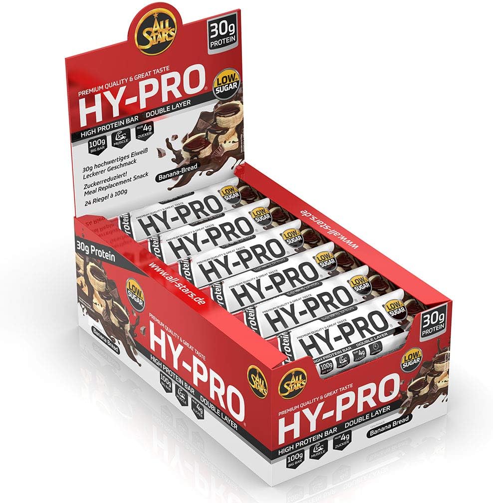 All Stars Hy-Pro BIG BAR Banana Bread I 24x 100g Protein-Riegel inkl ...