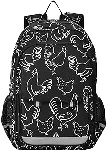 Amazon.com: Fisyme Chicken Rooster School Backpack Laptop Backpack Bags ...