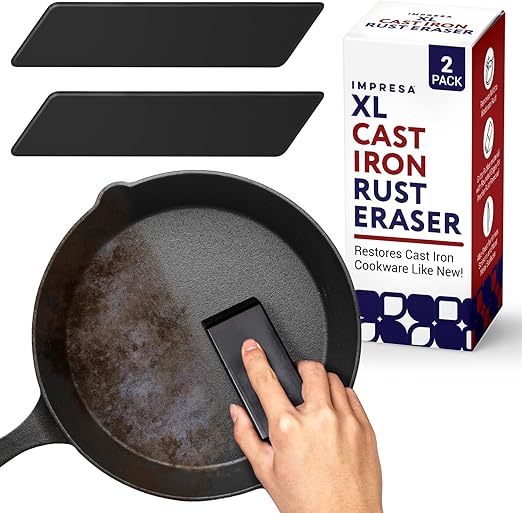 Amazon.com: [2 Pack] XL Rust Eraser for Cast Iron Cookware - Restore ...