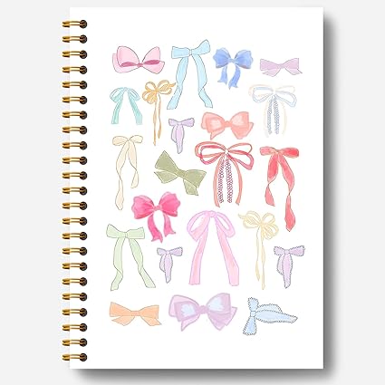 Amazon.com : Guymn Colored Bows Notebook Journal - 5.5×8.3 Preppy ...