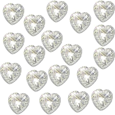 1.8cm Diamante Heart - Self Adhesive Diamante Rhinestone Gem Craft ...