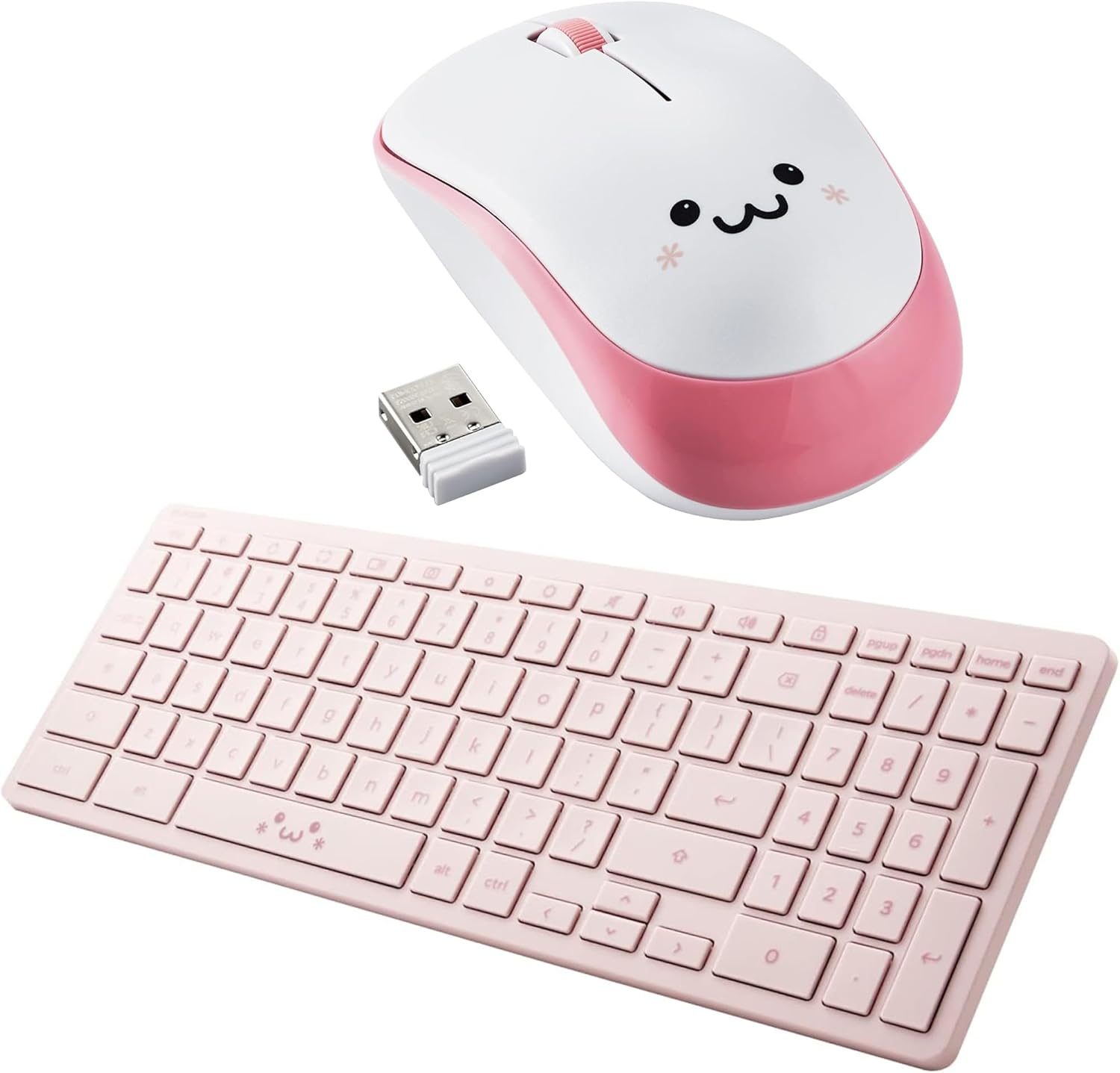 Amazon.com: ELECOM Cute Pink Face Wireless Mouse + Bluetooth Keyboard ...