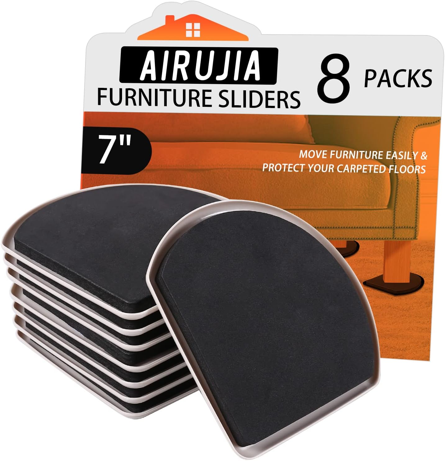 8 Pack Reusable Large Furniture Movers Sliders for Carpet and Hardwood ...