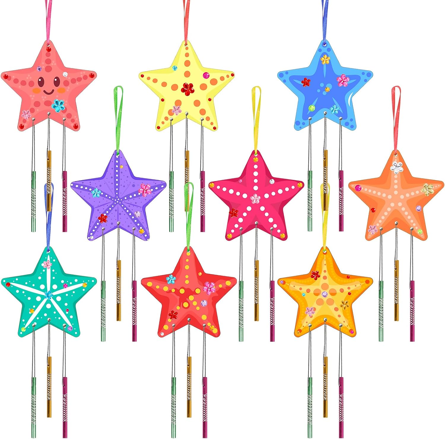 Amazon.com: Fennoral 9 Pack Star Wind Chime Kit for Kids Make Your Own ...