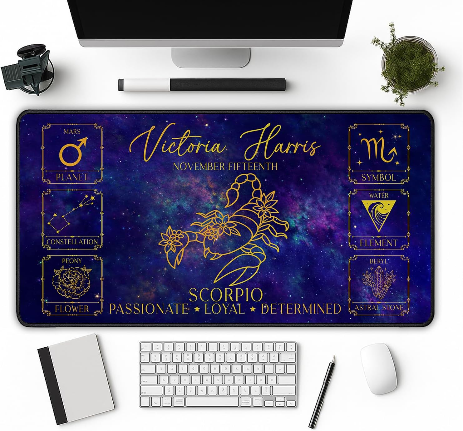 Amazon.com: Personalized Scorpio Zodiac Desk Mat – Custom Name Mouse ...