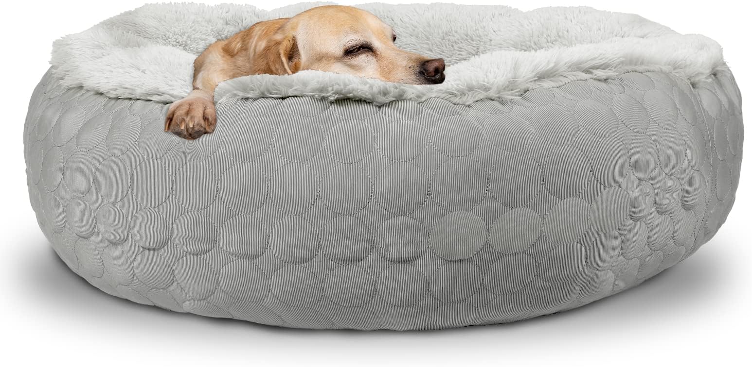 ANWA Dog Donut Bed Calming Bed Donut Round, Fluffy Dog Bed Medium Large ...