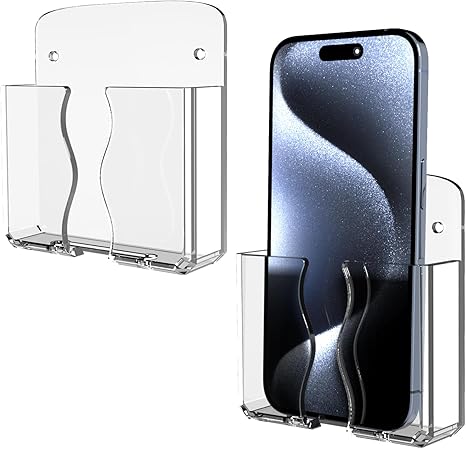 Amazon.com: Wall Mounted Phone Holder, Clear Phone Stand Self Adhesive ...
