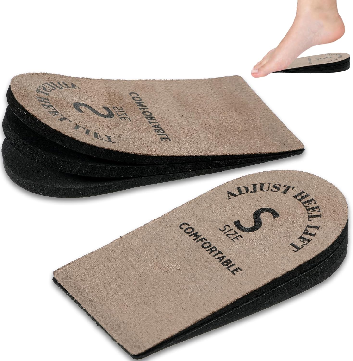 Amazon.com: 2 Pack Heel Lifts, Adjustable Heel Lifts for Leg Length ...