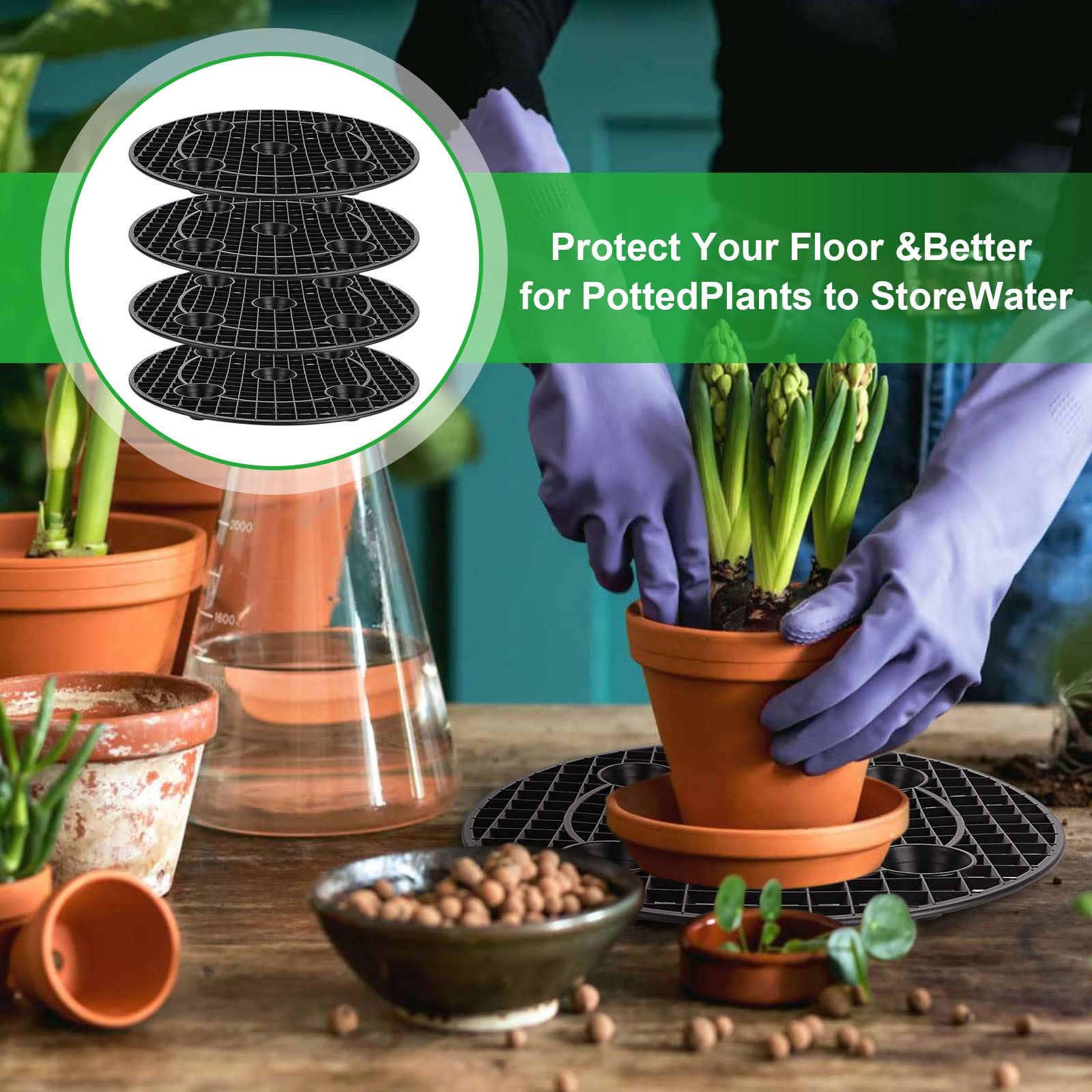Snapklik.com : 12 Pieces 12 Inch Plant Riser For Pots Indoor, Heavy ...